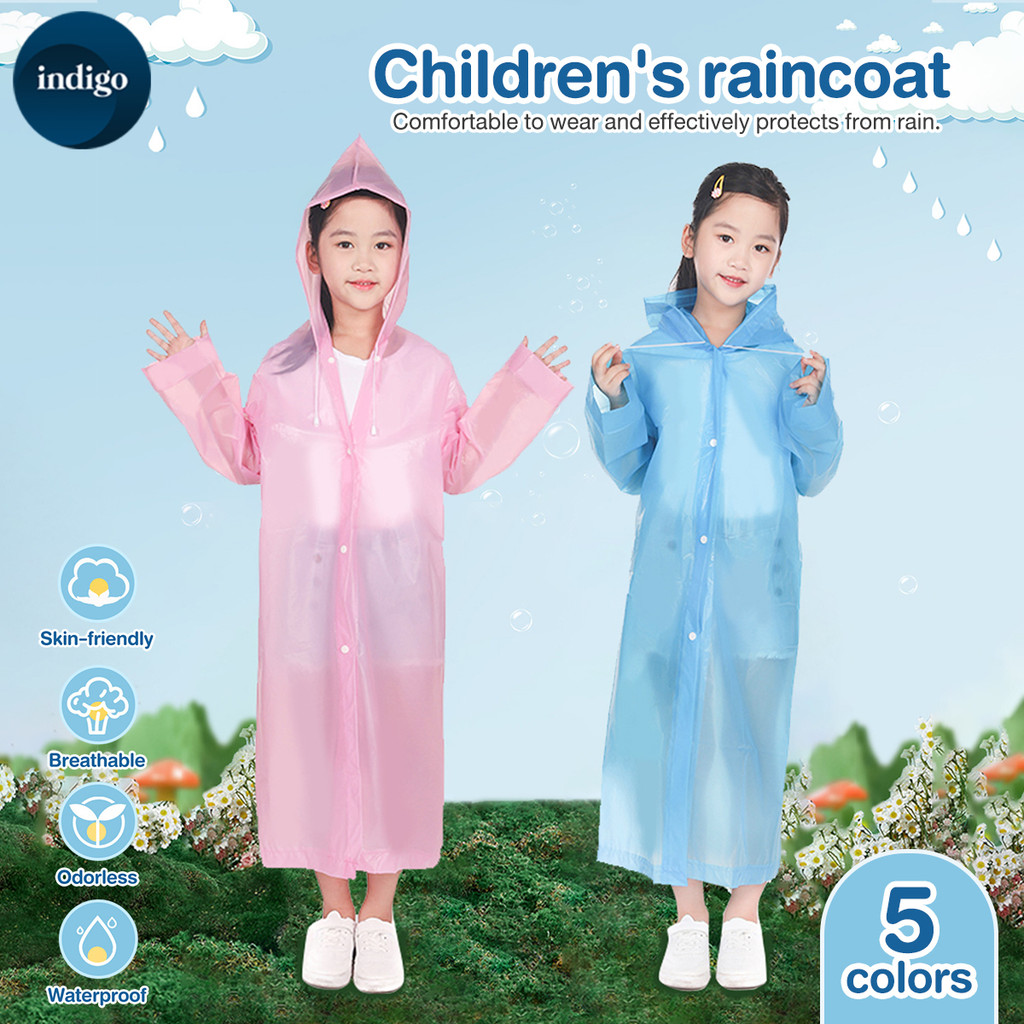 Children's Rain Coat Foldable Waterproof Rain Coat Baju Hujan EVA Non ...