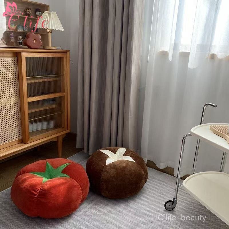 Xiaohongshu Same Style Mushroom Tomato Ground Futon Cushion Living Room ...