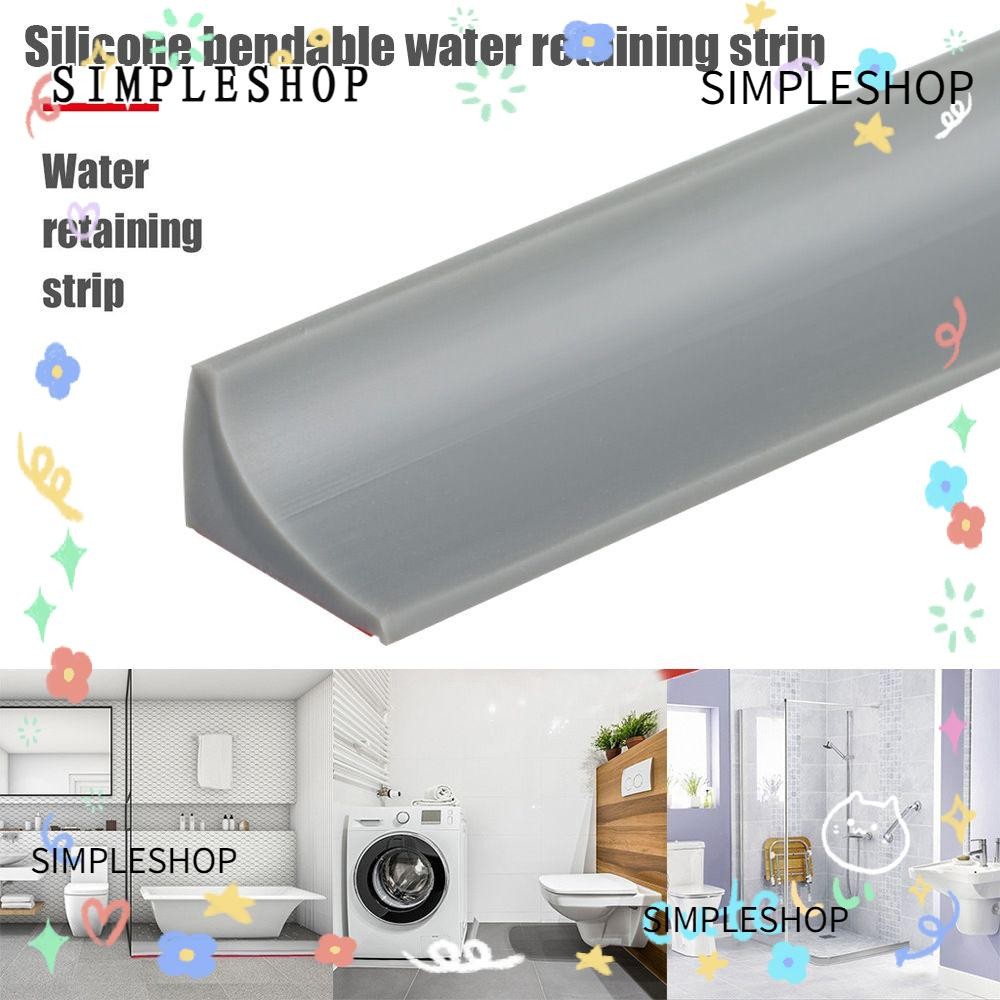 SIMPLESHOP Water Stopper Shower Dam Silicone Bendable Dry and Wet Separation Flood Barrier Door ...