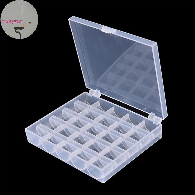 XUAN 25 Cell Empty Bobbins Spools Box Sewing Machine Bobbin Case ...