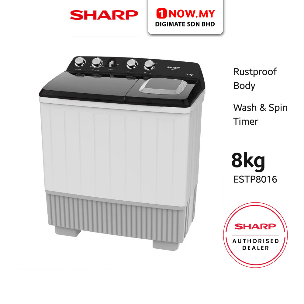 SHARP 8kg Semi Auto Washing Machine ESTP8016 | Normal / Gentle / Soak ...