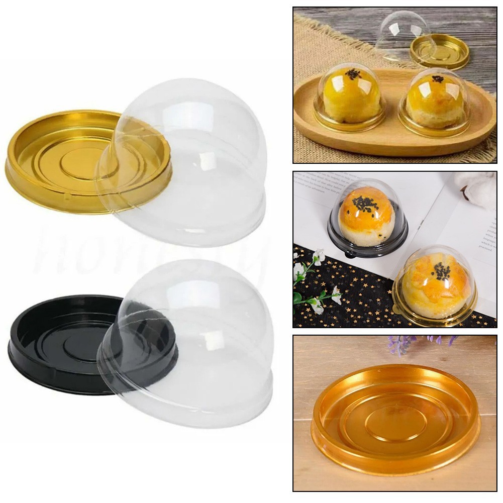 50PC Clear Plastic Mini Cupcake Boxes Cake Packing Boxes Muffin Pod ...