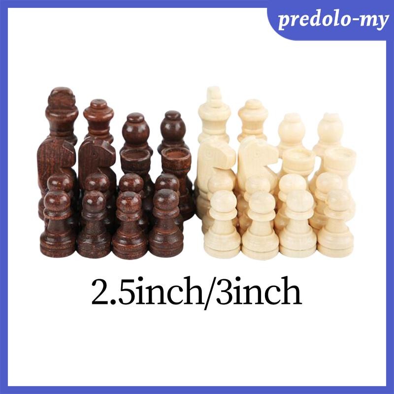 [PredoloMY] 32x Wooden Chess Pieces Puzzle Pieces Games Checkers Game ...