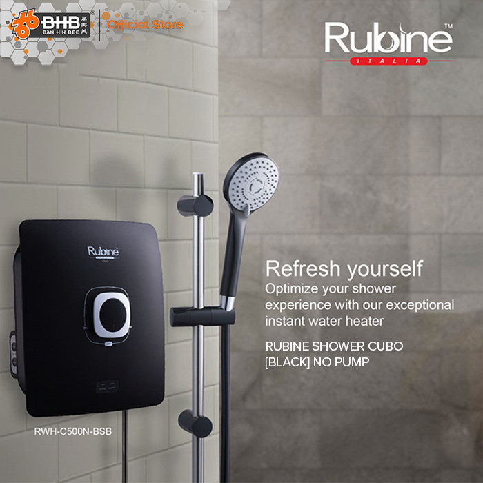RUBINE RWH-C500N-MASB Cubo Series Water Heater With Non Pump ...
