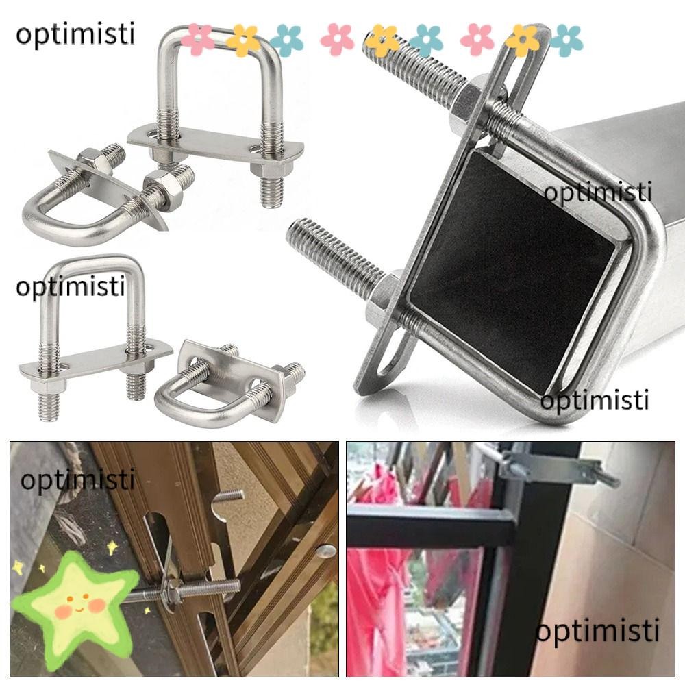 OPTIMISTI 2Sets Square Clamp, Screw With Baffle Pipe U-clamp, M6 Right ...