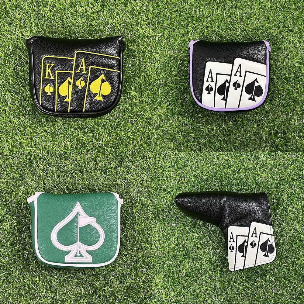 Golf Club Cover Playing Card Spade A Flat Right Angle Putter Cover ...