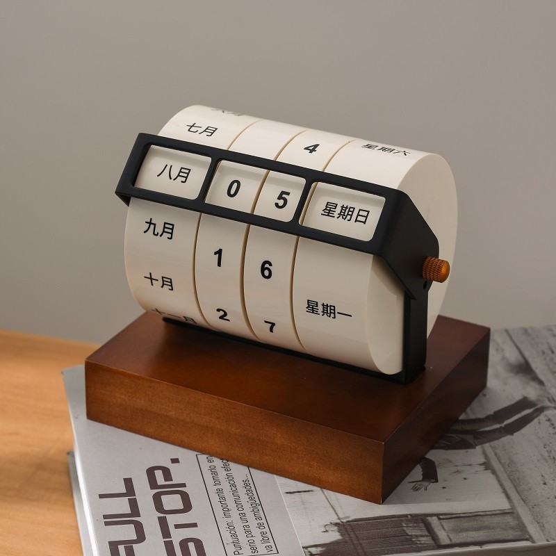 Retro Wheel Perpetual Calendar Creative Rotating Calendar High-End ...
