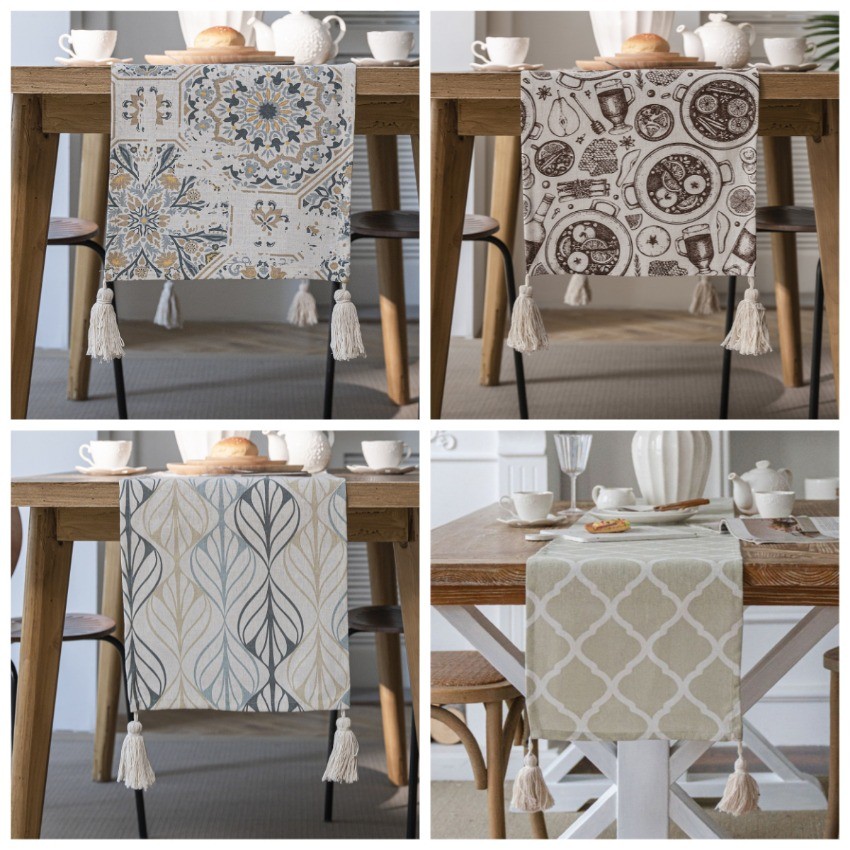 Vintage Table Runner Cloth 4 6 8 10 Seater Cotton Long Table Runners ...