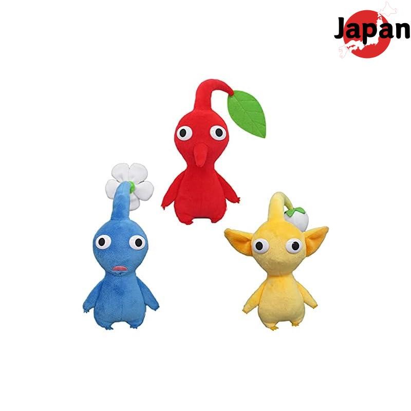 Pikmin Plush 3-Piece Set (Red Pikmin, Blue Pikmin, Yellow Pikmin) 17cm ...