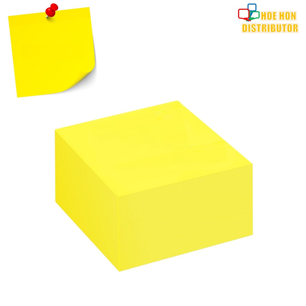 Fluorescent Yellow Memo Cube 3 x 3 inch 400s Adhesive Note Patch ...