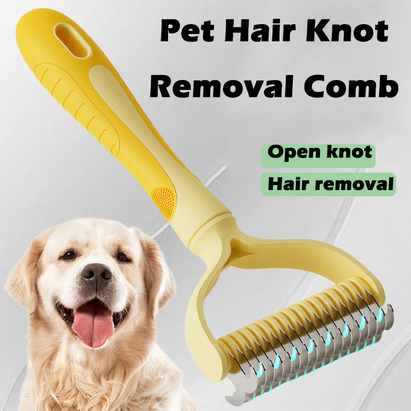 Two-sided Pet Hair Knot Removal Comb Pet Fur Knot Comb Dog Cat Grooming Fur Comb Sikat Kucing ...