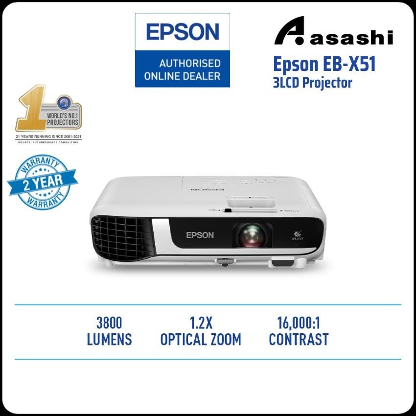 Epson EB-X51 - XGA 3800 Lumens 3LCD Projector (No Included Bag ...