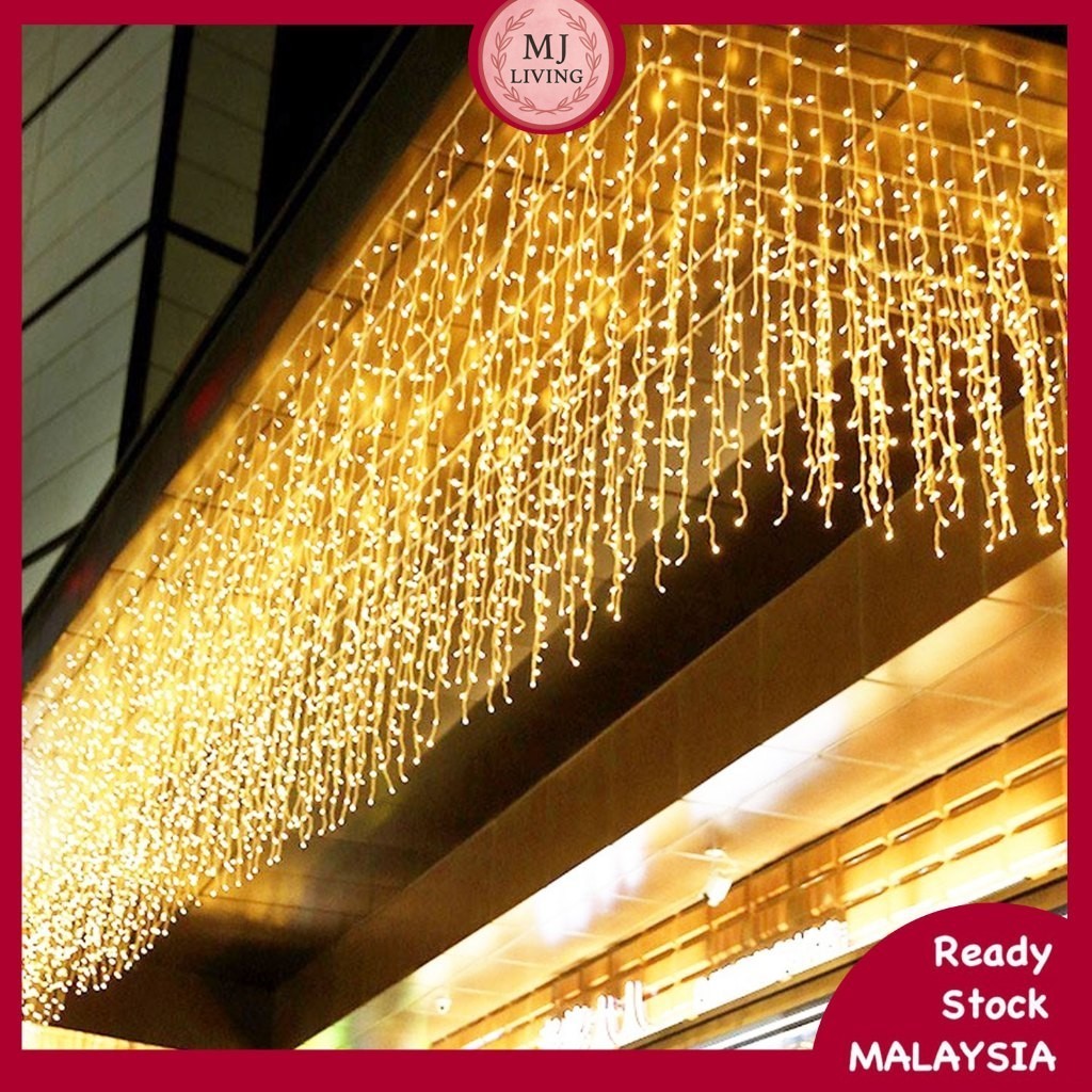 8 Modes Fairy Curtain String Light 4M LED Hari Raya Lampu Hiasan Lip ...