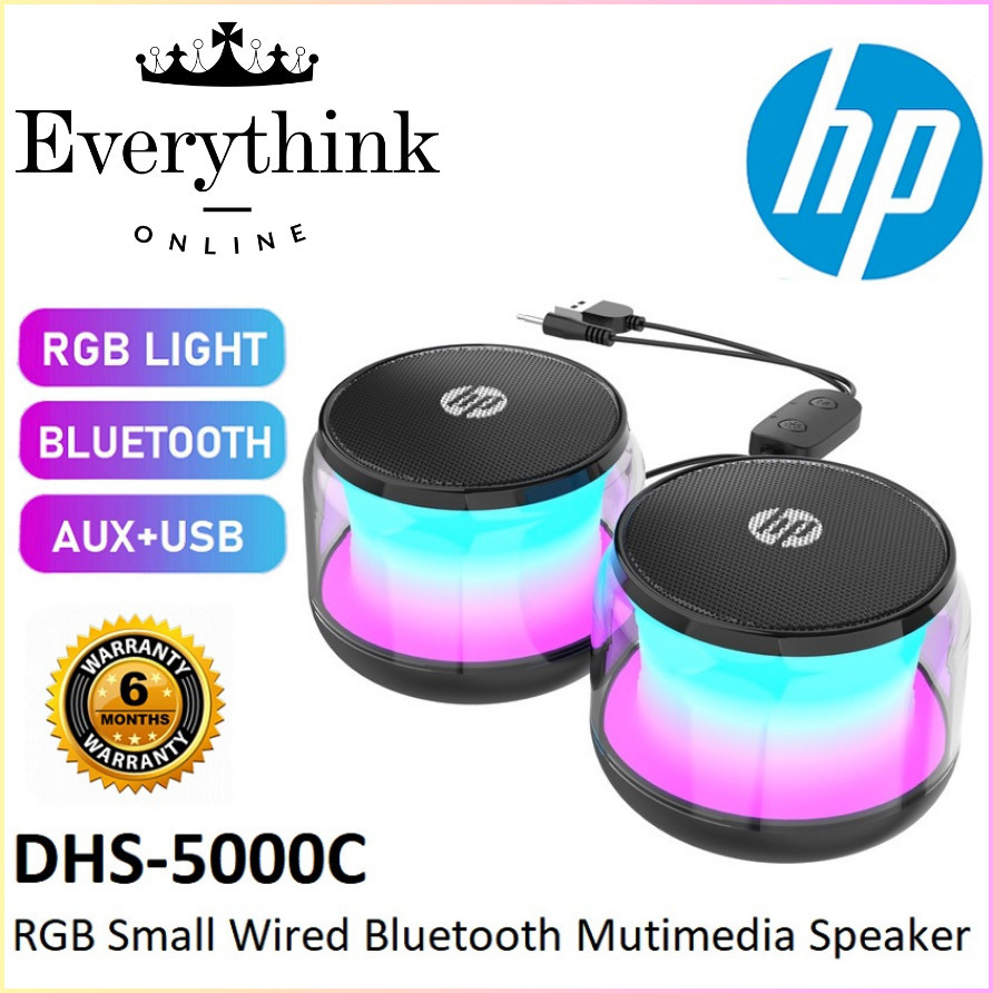 HP DHS-5000C WIRED BLUETOOTH MULTIMEDIA SPEAKER WITH RGB LIGHT, IN LINE VOLUME CONTROL AND ...
