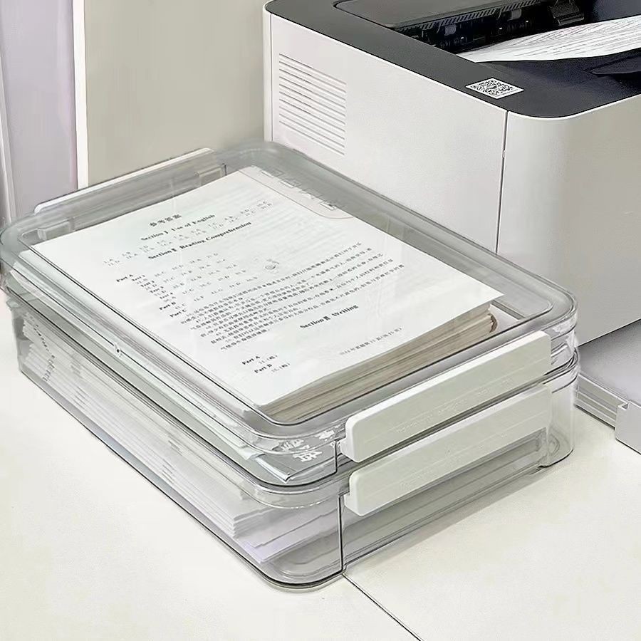 A4 File Storage Box Organizing Box Transparent Plastic Account Book ...