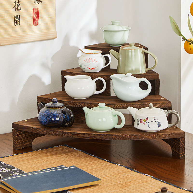 Solid Wood Ladder Hand-Made Jewelry Display Rack Desktop Tea Rack ...