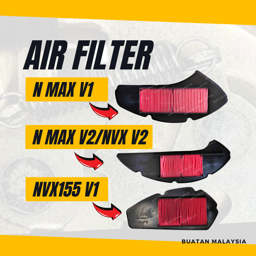 N MAX NVX155 V1 V2 AIR FILTER - NMAX NVX 155 LAMA BARU OLD NEW ELEMENT ...