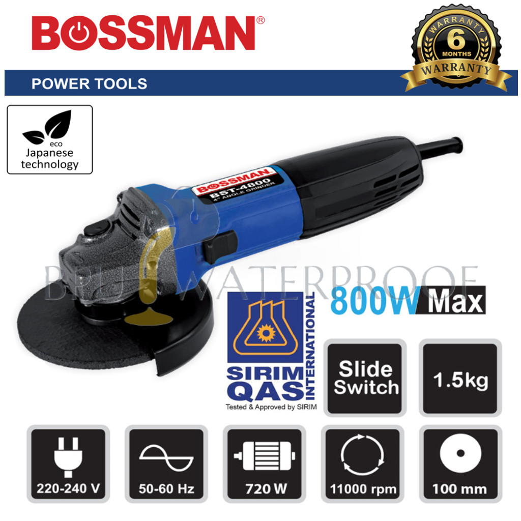 BOSSMAN 4" Angle Grinder 720W BST4800 Mesin Memotong | Shopee Malaysia