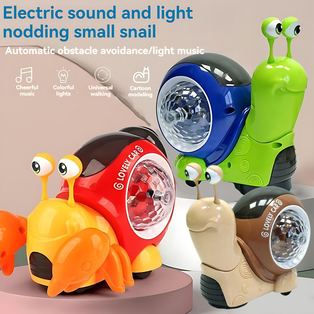 Kids Electric Snai/lHermit Crab Toy Wanxiang Driving Colorful Lights ...