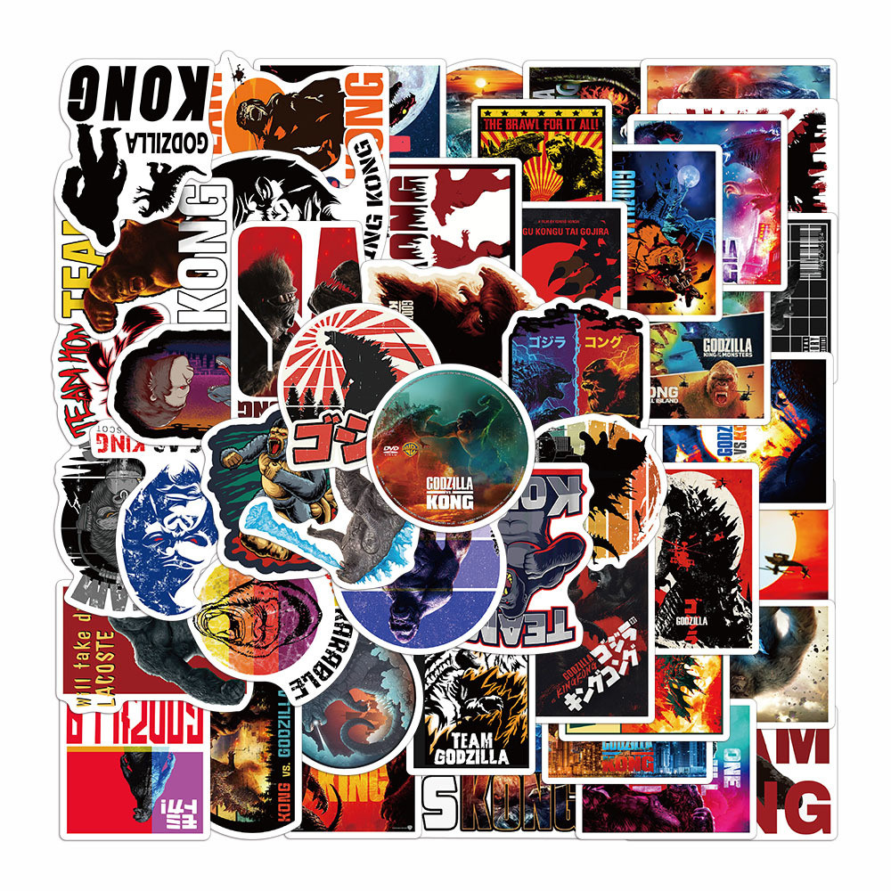 50 pcs Godzilla vs Kong Si-Fi Movie Waterproof PVC Stickers | Shopee ...