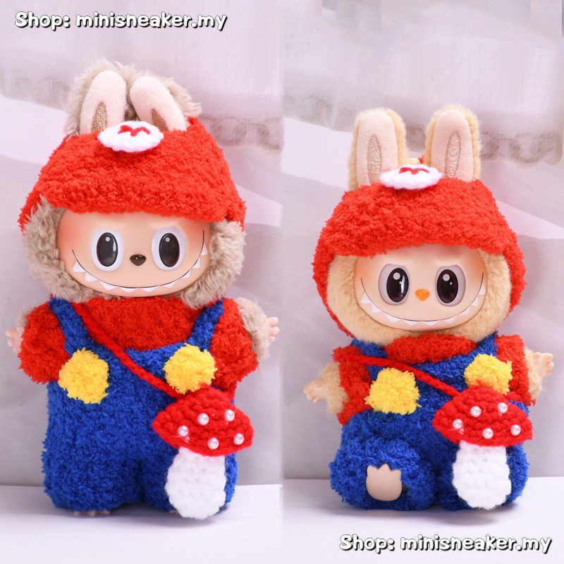 【Only clothes】Pure Hand Knitted Mario Clothes, Suitable for labubu v1 ...