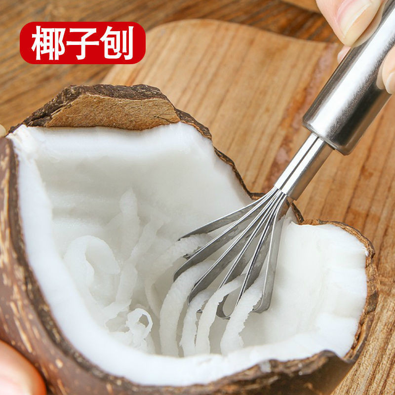 Stainless Steel Long Handle Shredded Coconut Planer Meat Scraper Handy ...