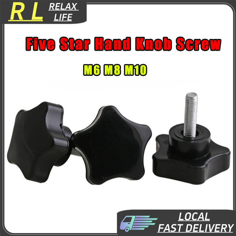 RL M6-M10 Hand Knob Screw Handle Thread Five Star Shaped Head Clamping ...