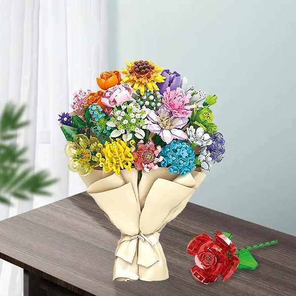 lego lego flower lego flower bouquet Pasu sejambak Lego Rose Bouquet ...