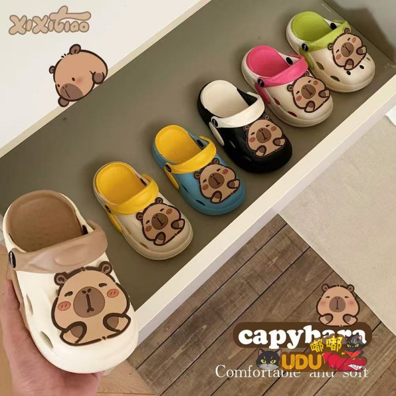 Cartoon Capybara Hole Shoes Cartoon Slippers Children's Home Sandals ...