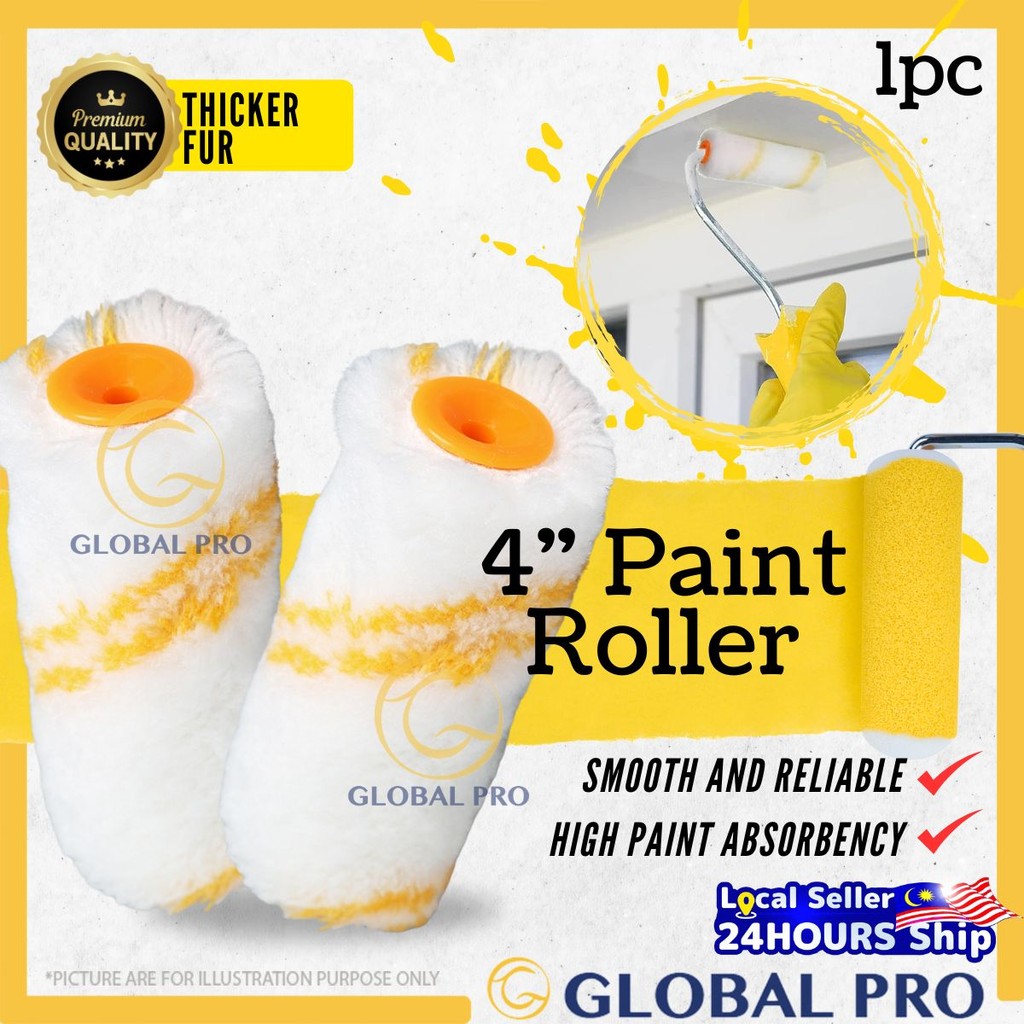 1pc 4" High Quality Paint Roller Refill Solvent Base Roller Berus Cat ...