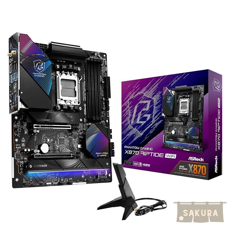 ASRock X870 Riptide WiFi AMD Ryzen 9000 Series CPU (Soket AM5 ...