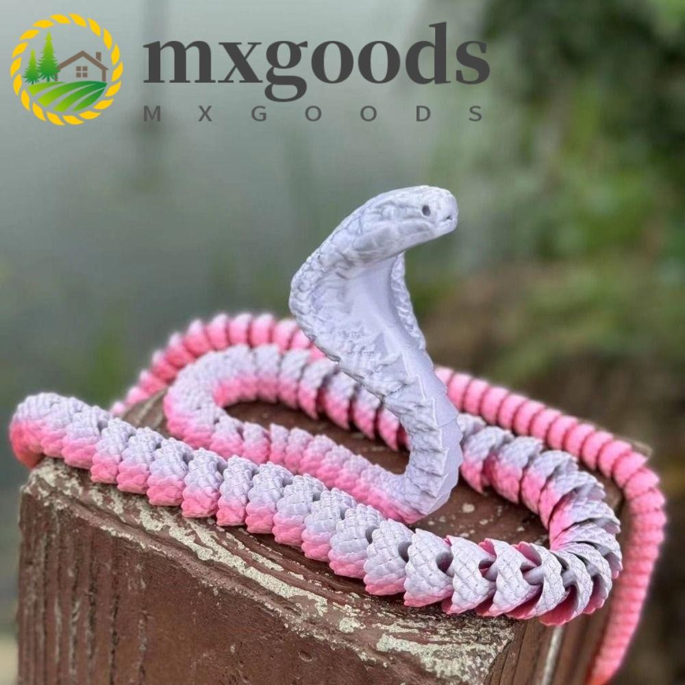 MXGOODS 3D Printed Snake, Realistic Rotatable Cobra Ornament, Chinese Zodiac Year 30/45/60cm ...