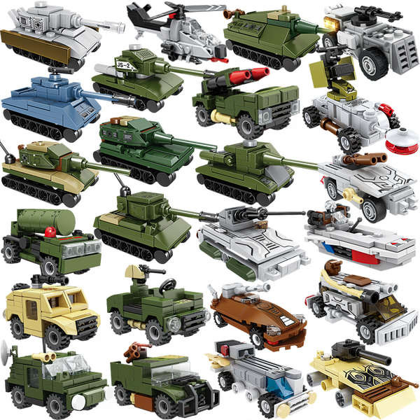 lego Tentera Perang Dunia II Askar Minifigure Ayam Peralatan Kereta ...