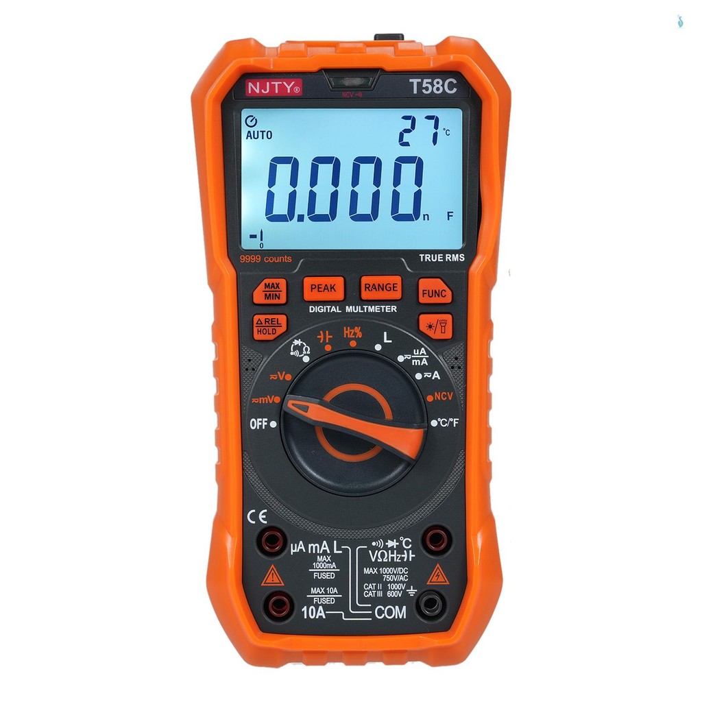 NJTY T58C Digital Multimeter 9999 Counts Multimetro AC/DC Voltage Meter ...