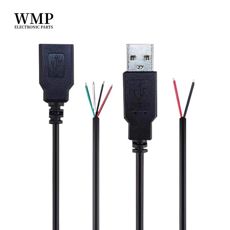 USB Power Supply Extension Cable 4Pin 2Pin 4 Wires DIY Data Cable Line ...