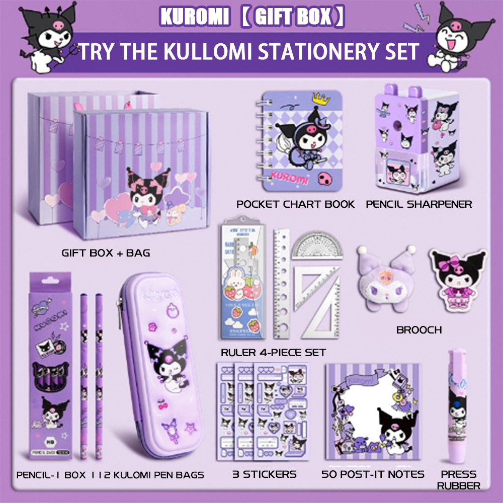 Kuromi Stationery Luxury Gift Box Sanrio Set Pencil Case Notebook ...