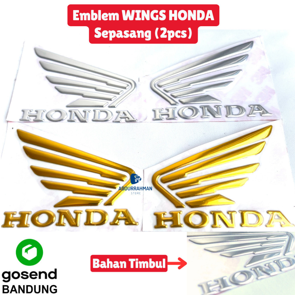 [ Furmotor ] honda Motorcycle Stickers Emblem 3D wing wings Embossed ...