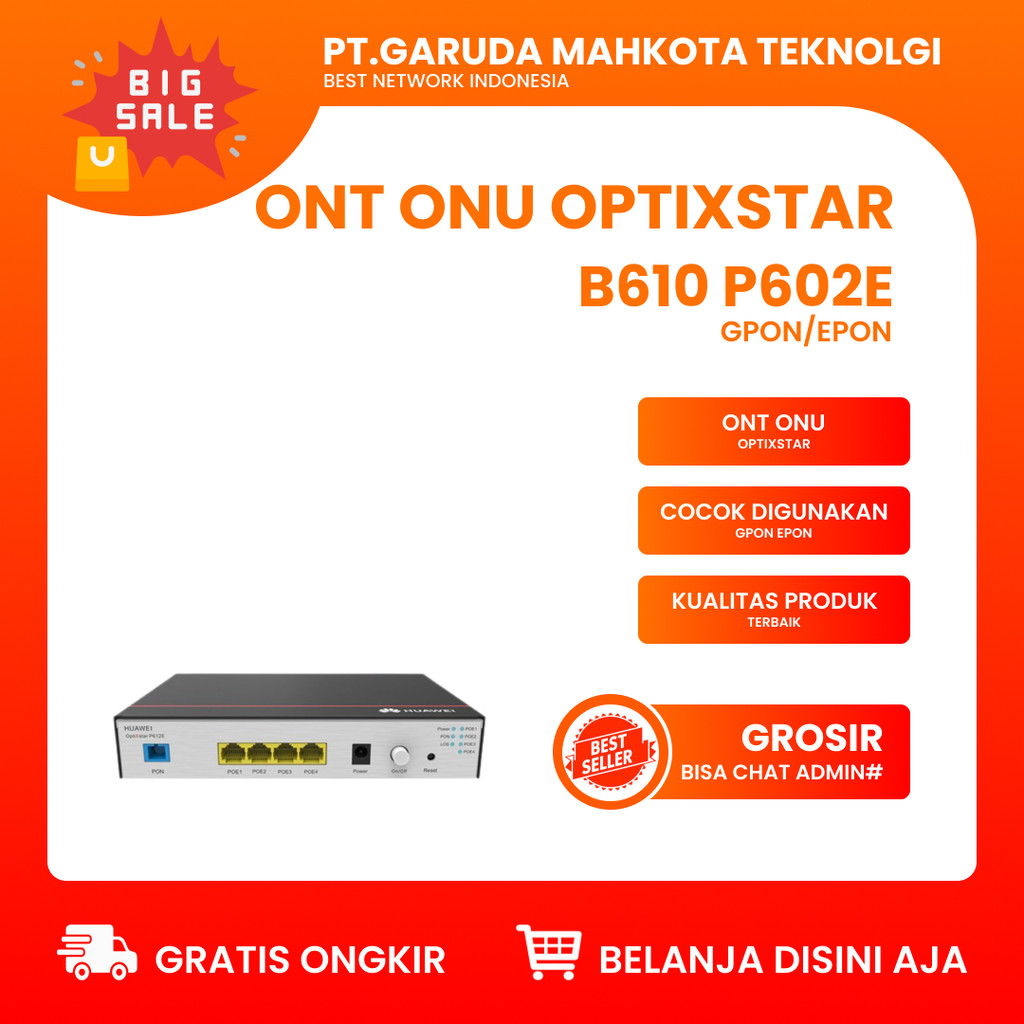 Ont OptiXstar B610 P602E Grade Routing Gateway 4 GE Port Gpon Epon Used Original | Shopee Malaysia