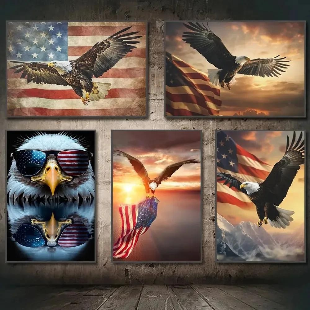 Seni Canvas Burung Helang Jalur Amerika - Hiasan Rumah Tanpa Bingkai ...
