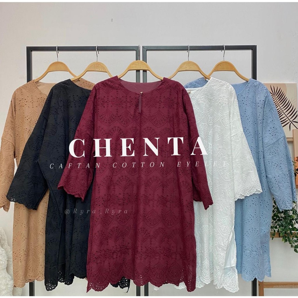CHENTA EYELET CAFTAN - ( FULL LINING ) - COTTON EYELET | Shopee Malaysia