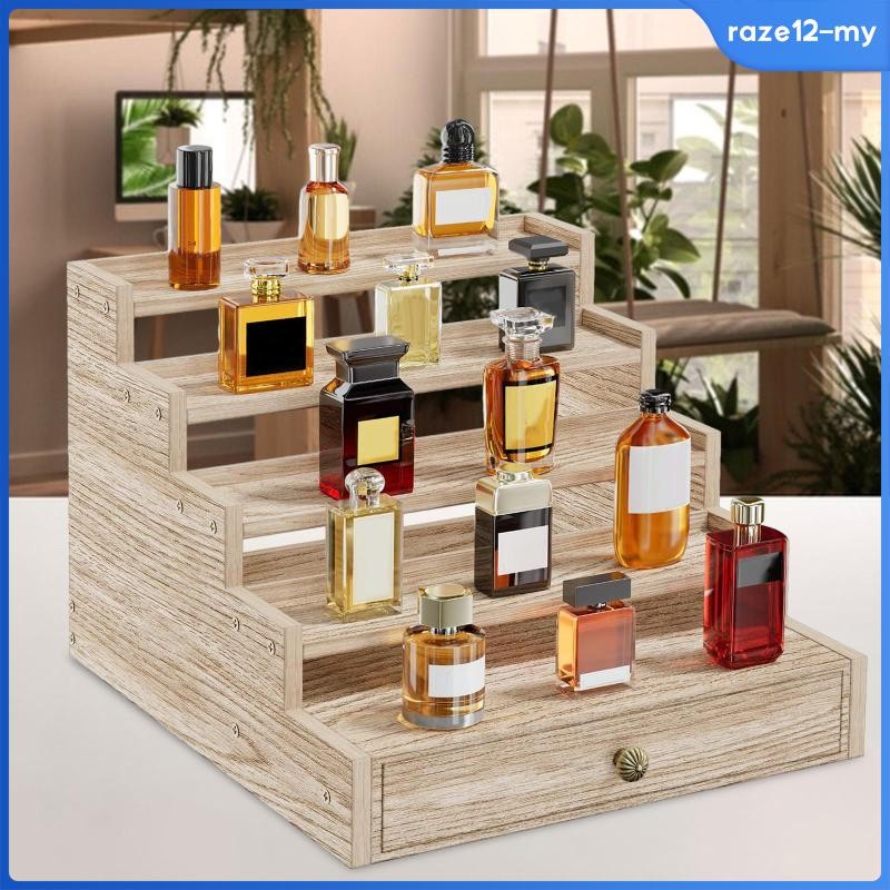 [RazecaMY] Perfume Organizer for Ladder Countertop Shelf Wooden Display ...