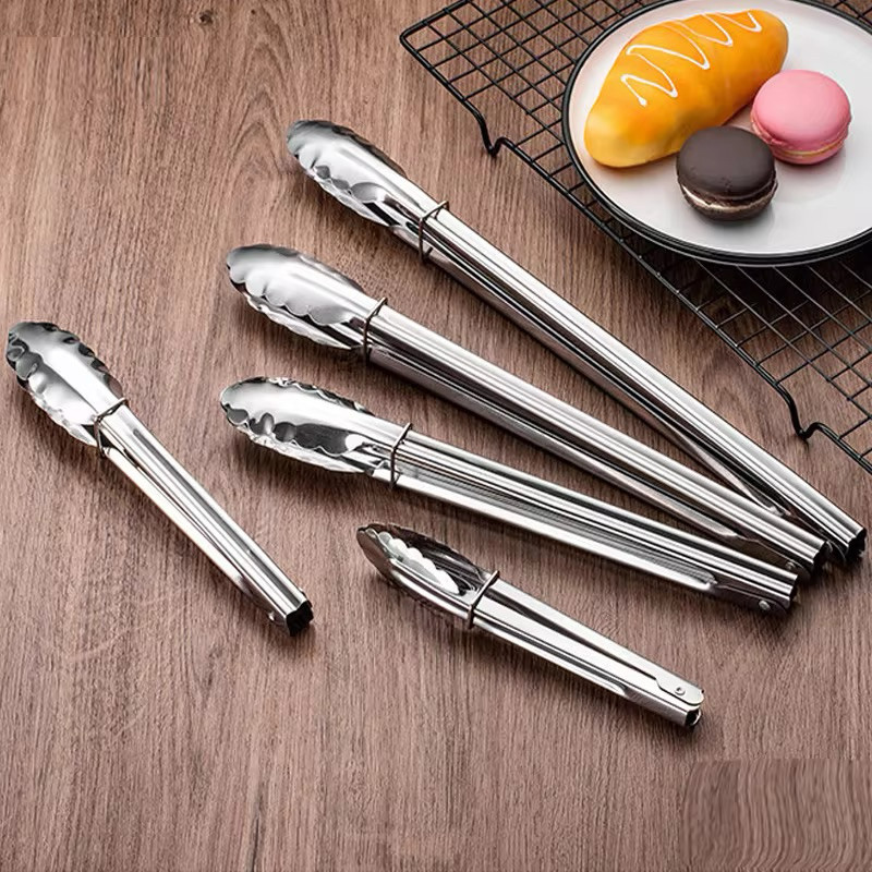 Stainless Steel Food Tongs Kitchen Cooking Tongs BBQ Tong Serving Tong ...