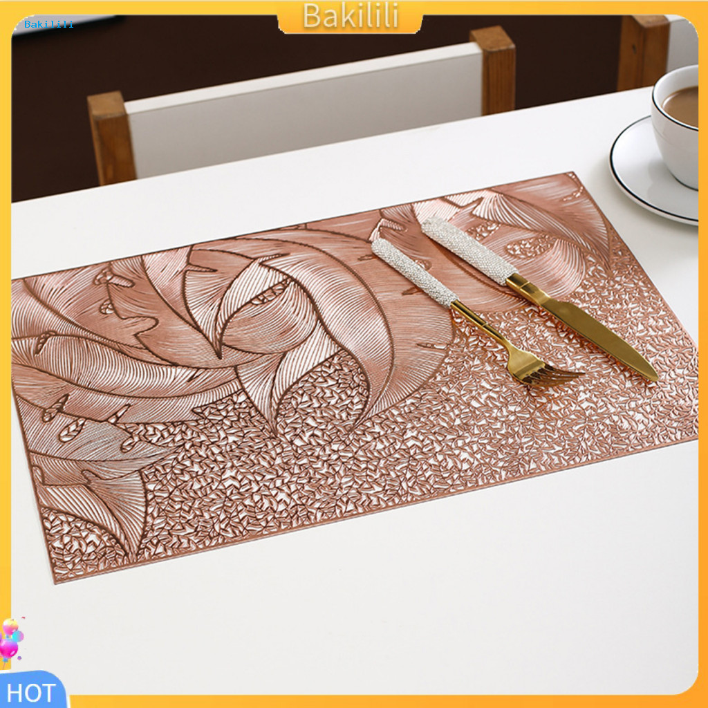 {Bakilili} Heat-resistant Placemat Anti-scalding Pvc Placemat Gold ...