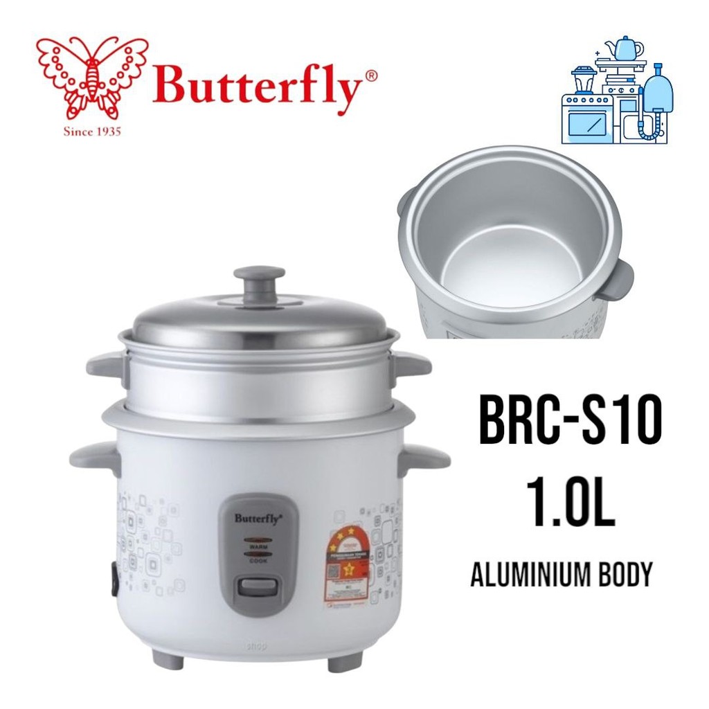 Butterfly 1L Electric Rice Cooker with Steamer - BRC-S10 | Shopee Malaysia