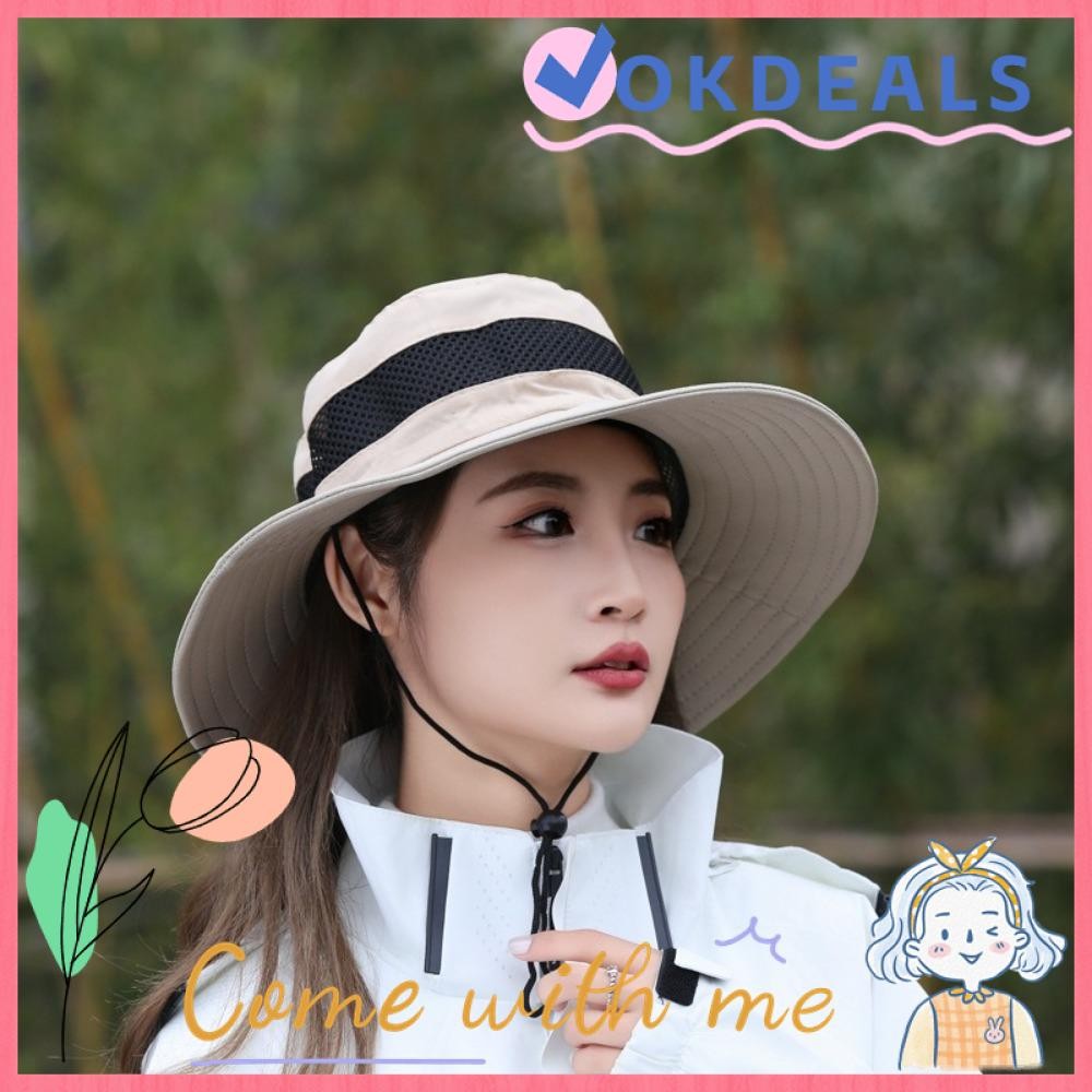 OKDSHOP Bucket Hat, Trendy Anti-Sun Fishing Cap, Anti-UV Breathable ...