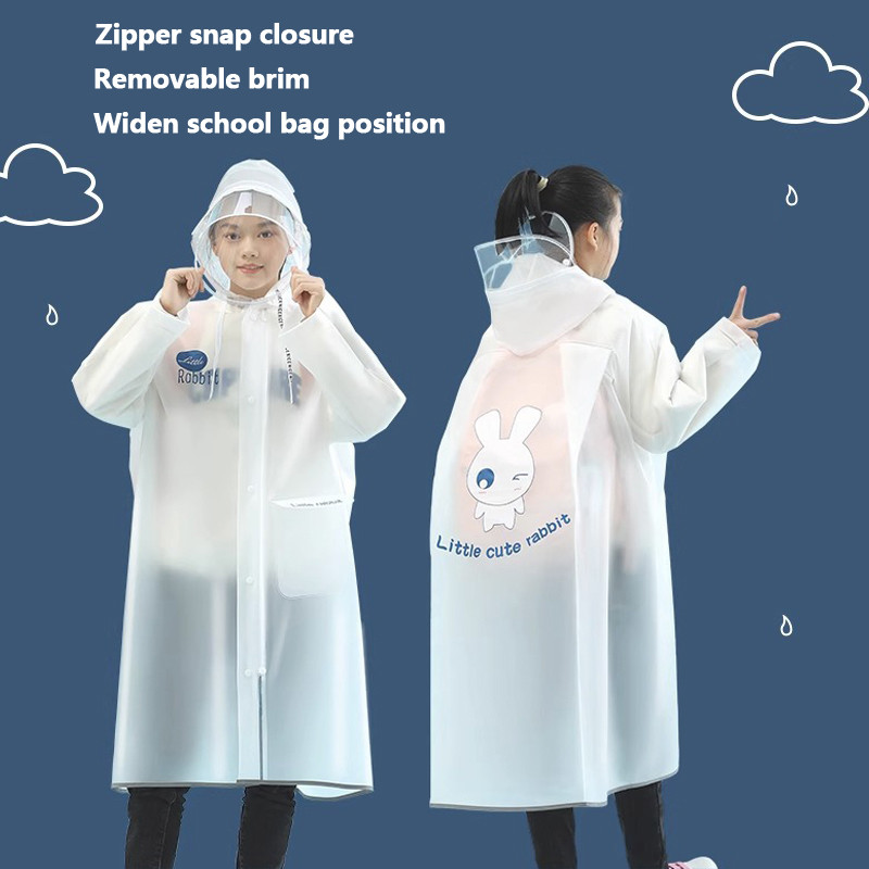 EVA Raincoat For Kids Cartoon Children's Raincoat Poncho With Brim Full Body Waterproof Poncho ...