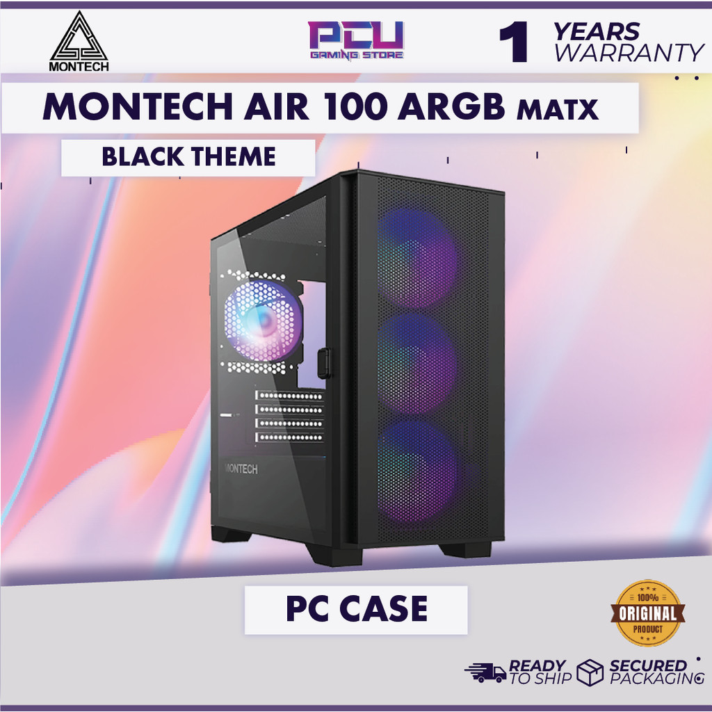 MONTECH AIR 100 ARGB MATX CASE - BLACK | Shopee Malaysia