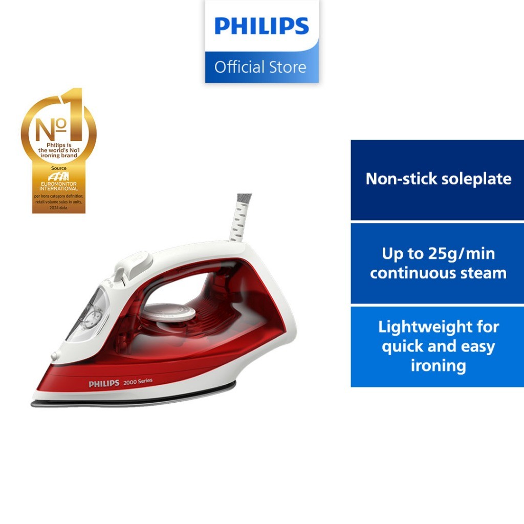 [NEW] PHILIPS 2000 Series Steam Iron with Ceramic Soleplate (DST2010 ...