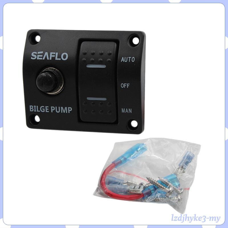 [READY STOCK] Marine Boat Panel 3 Way Lighted Rocker Bilge Pump Switch ...
