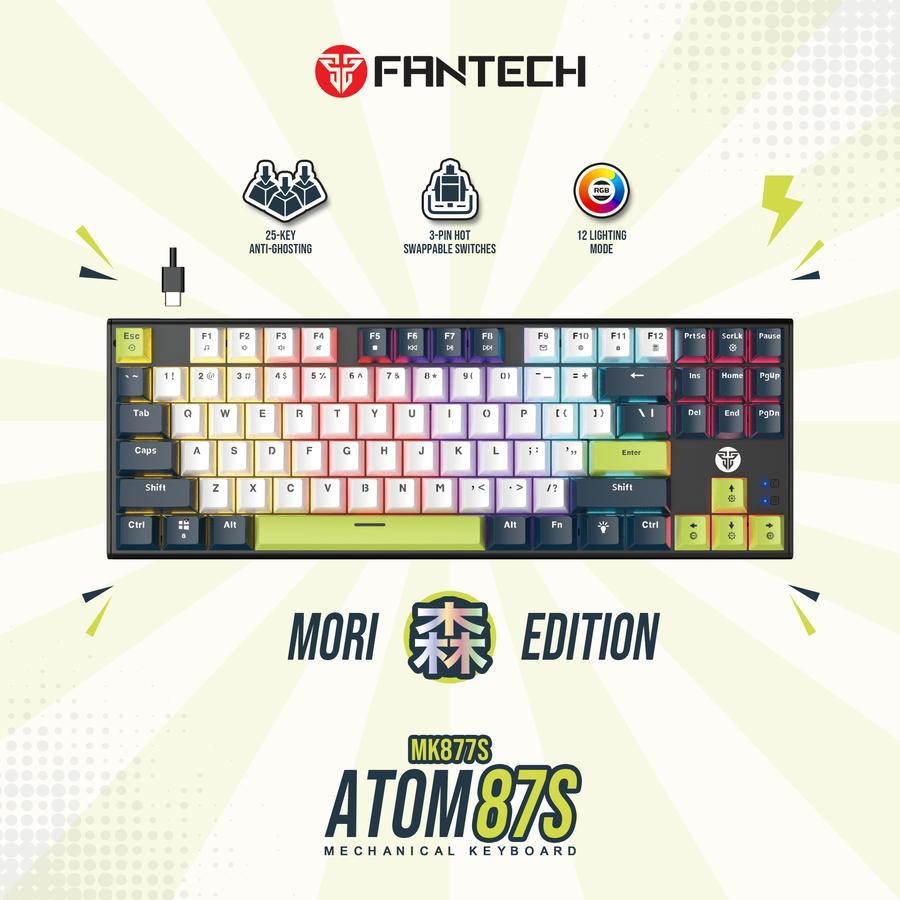 FANTECH ATOM87 ATOM-87 MK877S V2 MORI EDITION WIRED MECHANICAL GAMING ...